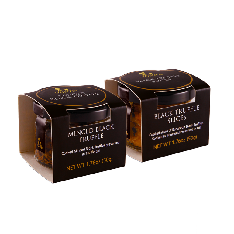 Minced Black Truffle & Black Truffle Slices Duo Gourmet Truffle Bundle ...